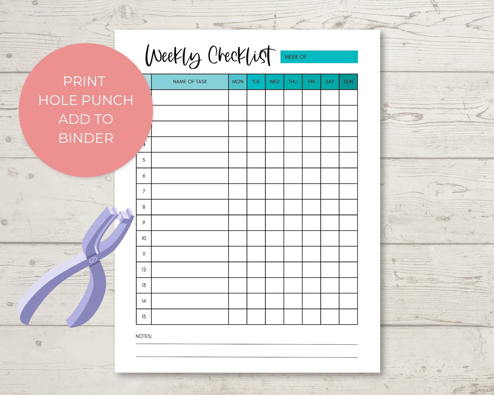 Editable, Instant Download, Printable Weekly Checklist, To-do List ...