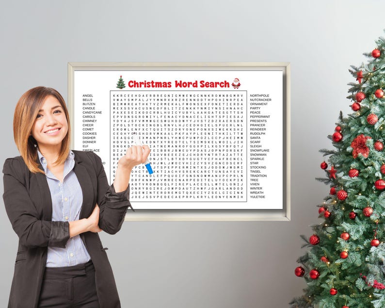 Giant Christmas Word Search Printable •36x24 Large Party Game •holiday ...
