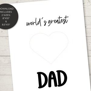 Instant Download, Printable Handprint Heart Art, Keepsake Gift for Dad ...