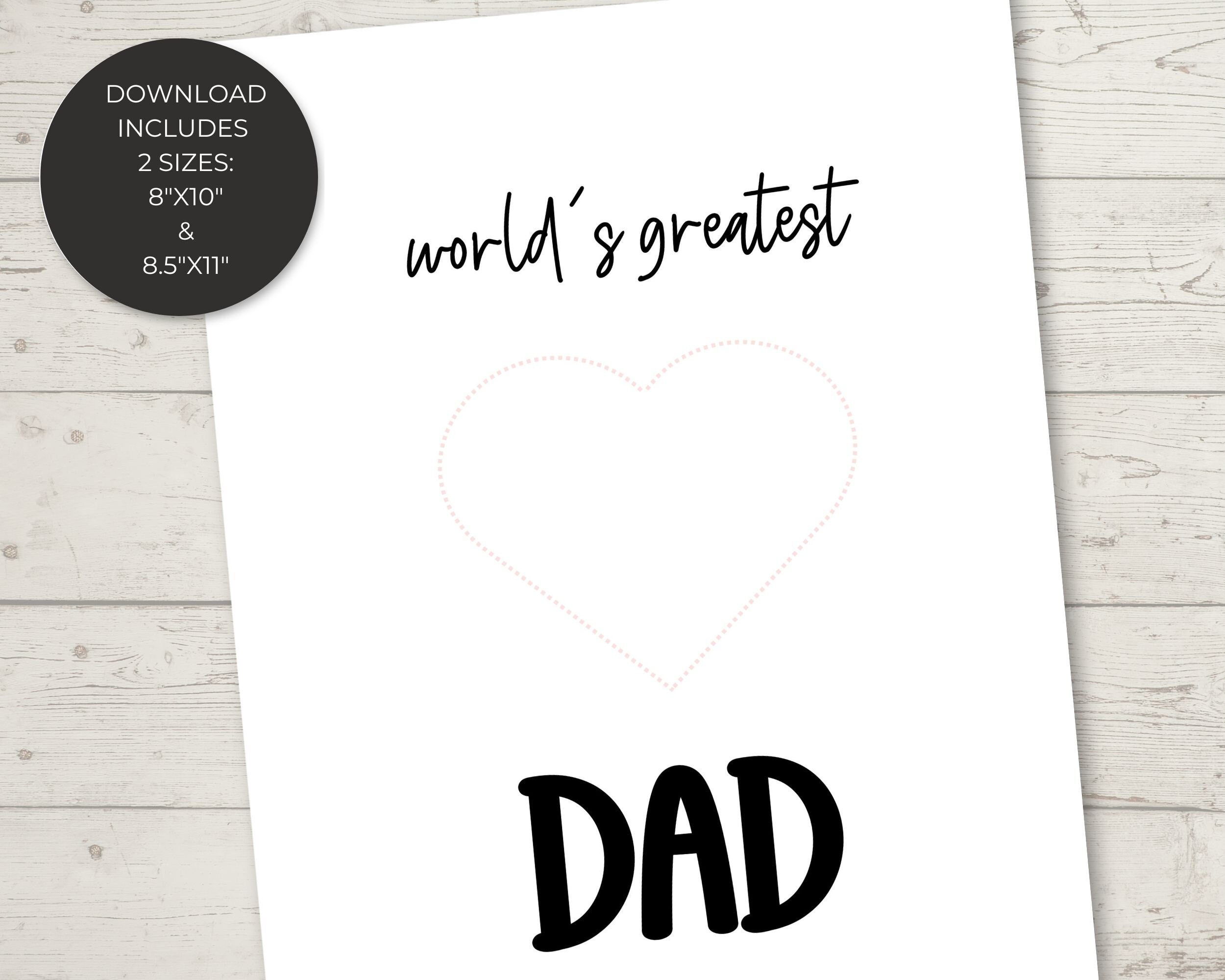 Instant Download, Printable Handprint Heart Art, Keepsake Gift for Dad ...