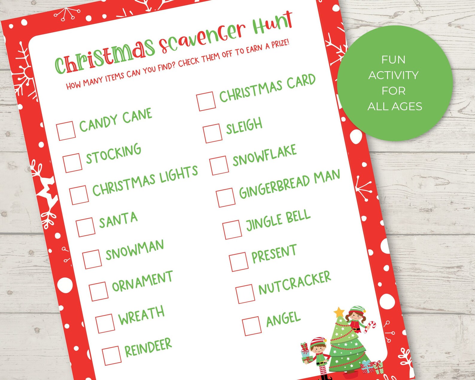 Instant Download, Printable Christmas Scavenger Hunt, Kids Activity ...