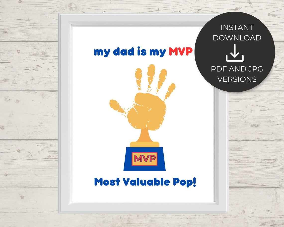 Instant Download, Printable Handprint Art, Keepsake Gift for Dad ...