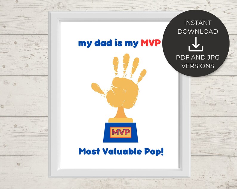 Instant Download, Printable Handprint Art, Keepsake Gift for Dad ...