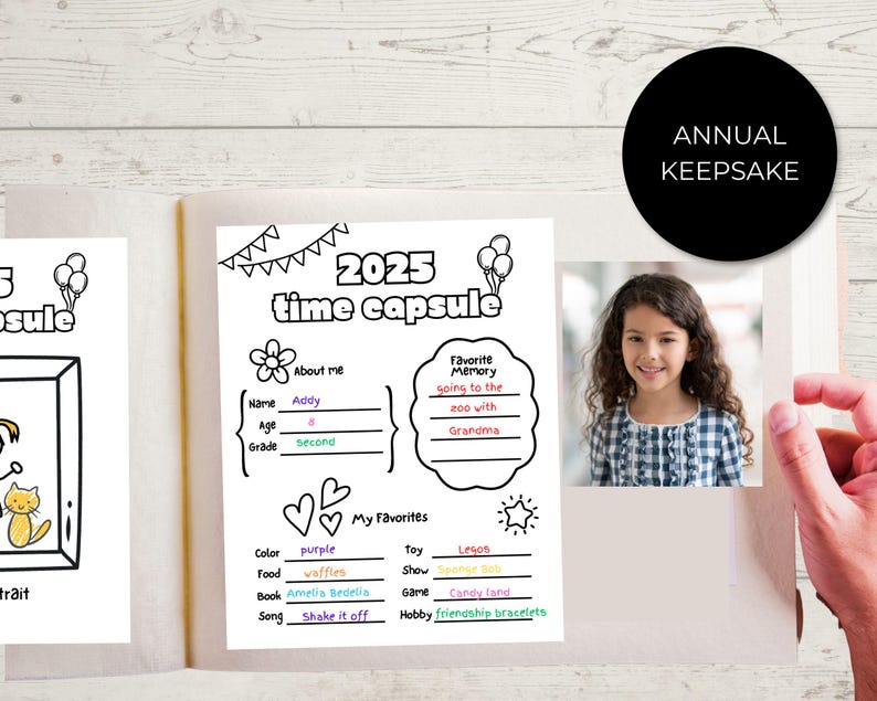 Instant Download, Printable New Year Kid's Activity, 2025 Time Capsule ...