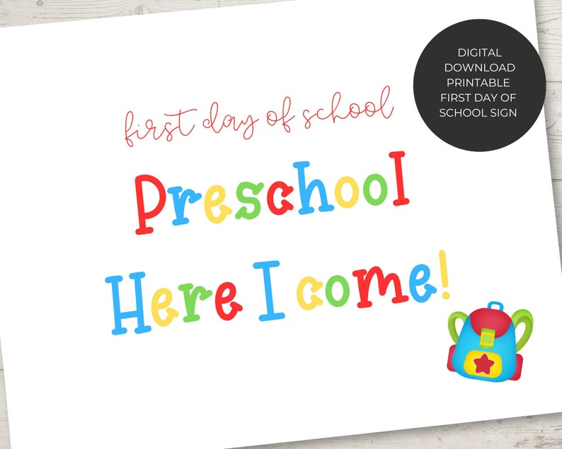 Instant Download Digital First Day of School Printable Photo - Etsy