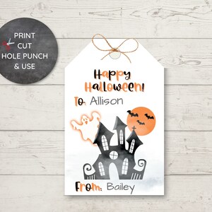 Instant Download, Printable Happy Halloween Gift Tags, Halloween Gift ...
