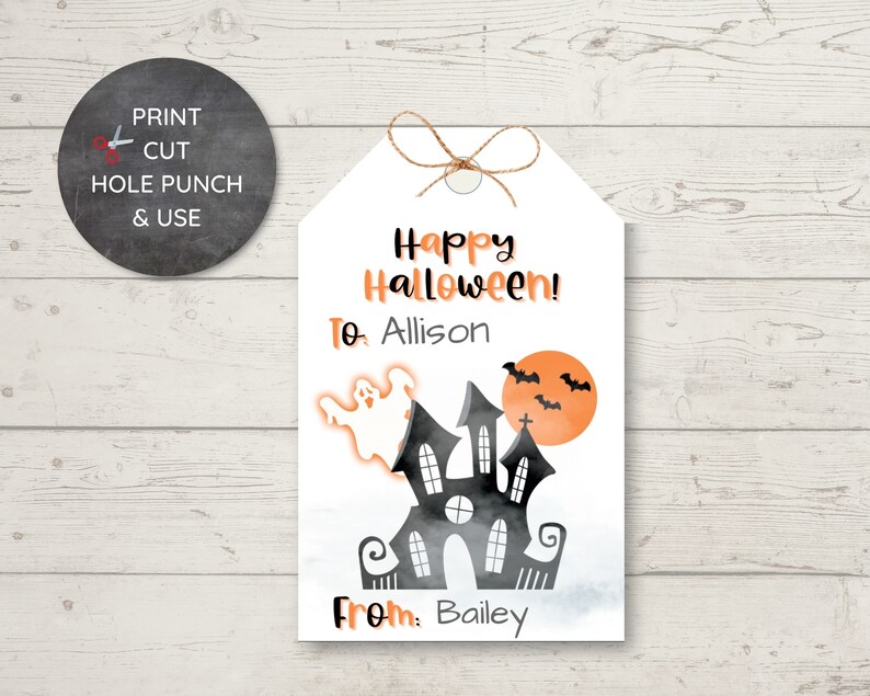 Instant Download, Printable Happy Halloween Gift Tags, Halloween Gift ...