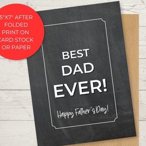 Instant Download, Digital, Printable Father's Day Card, 5x7 Folded Card ...