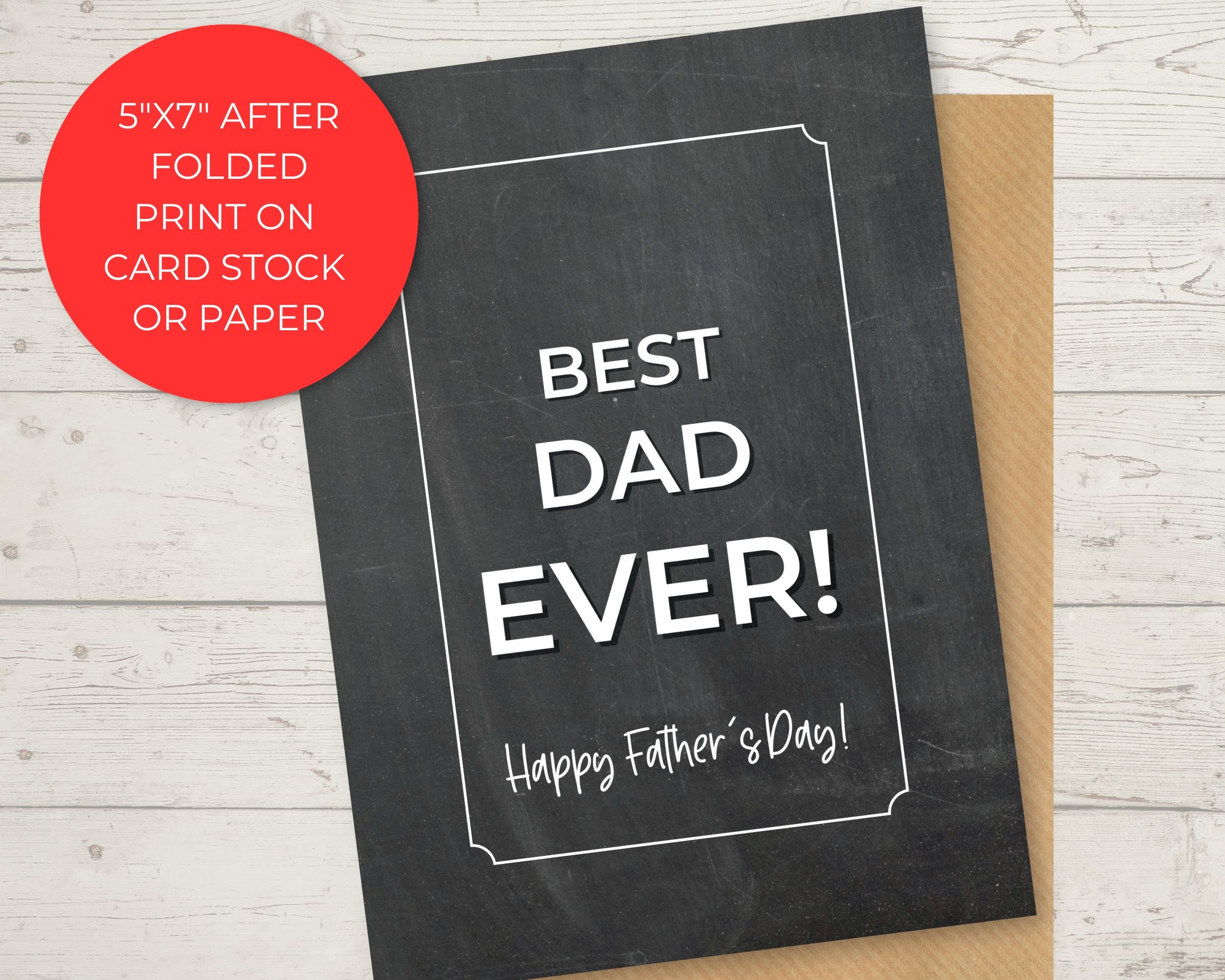 Instant Download, Digital, Printable Father's Day Card, 5x7 Folded Card ...