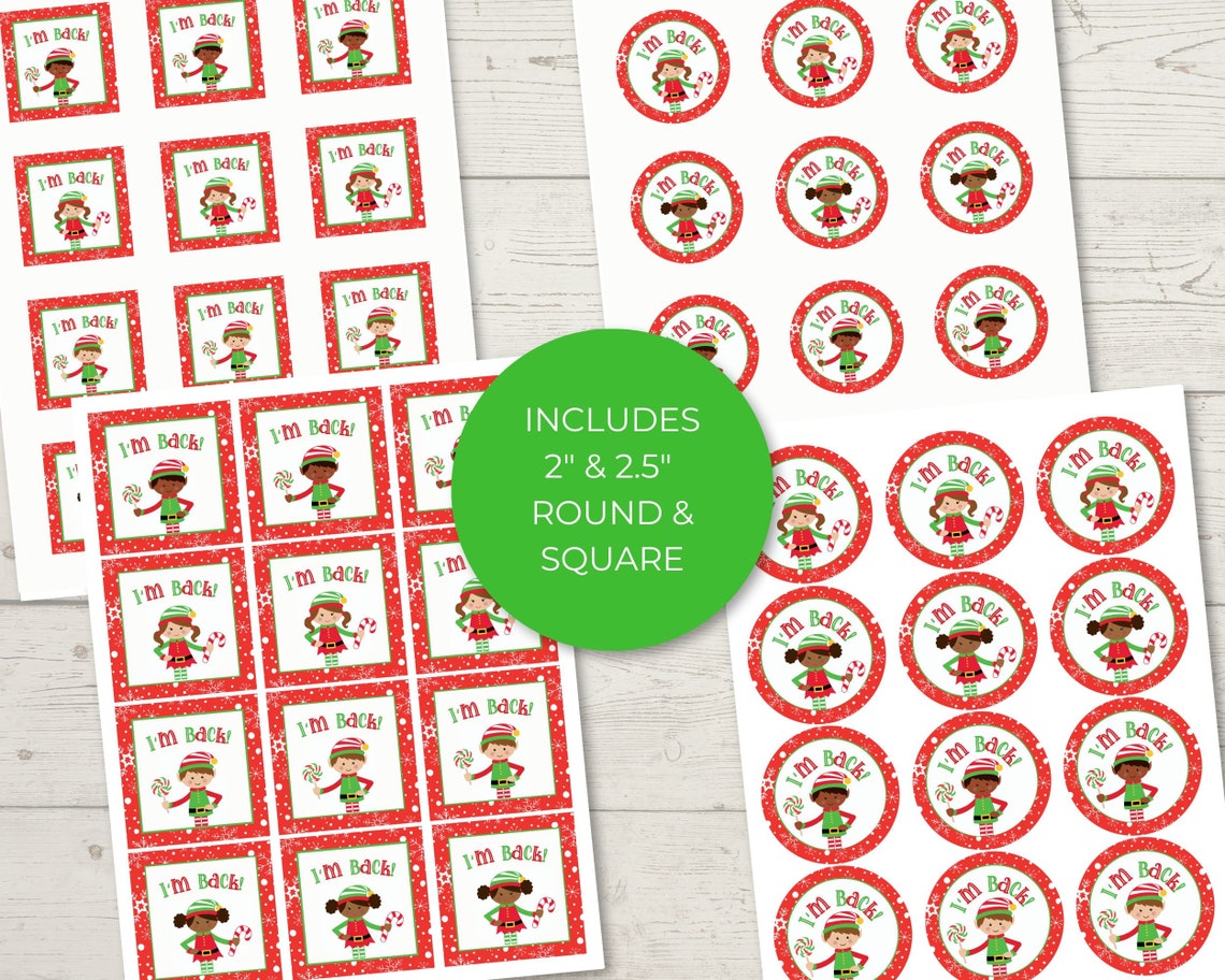 Instant Download Printable Elf Return I'm Back Gift Tags - Etsy