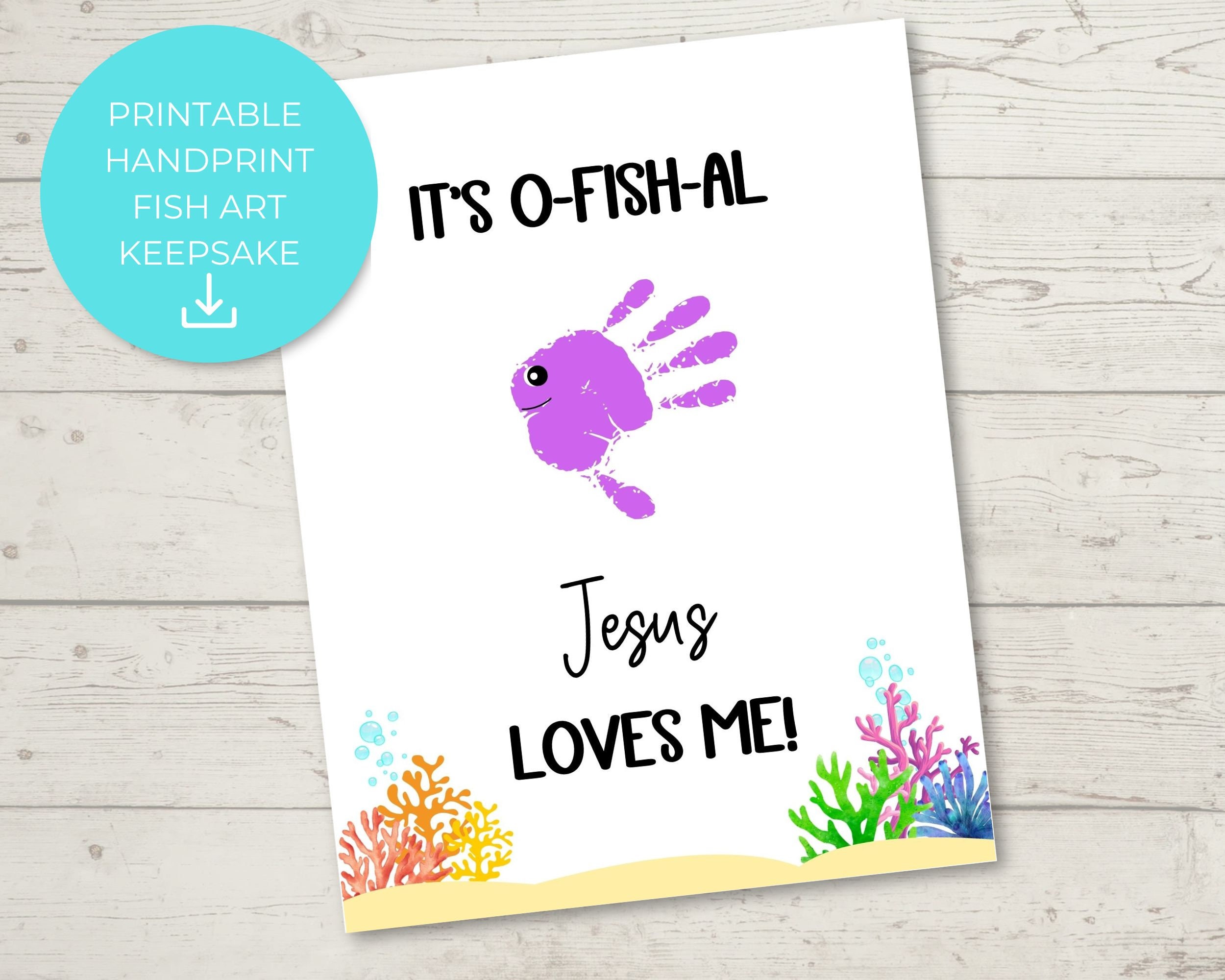 Instant Download, Printable Handprint Fish Art, Jesus Loves Me ...