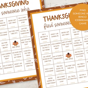 Instant Download, Printable Thanksgiving Find Someone Who Game, Find ...