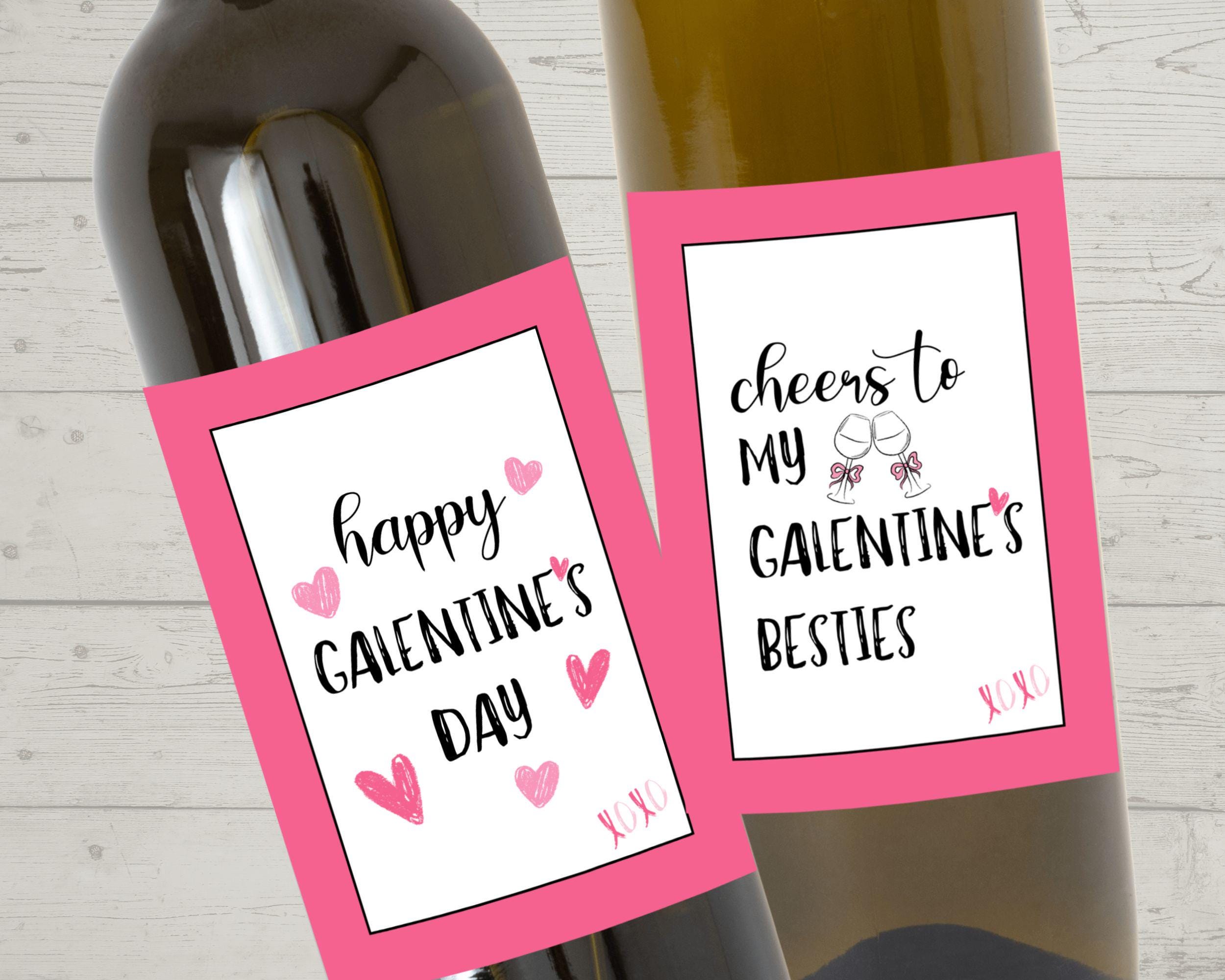 Printable Galentine's Day Wine Bottle Labels, Instant Digital Download ...