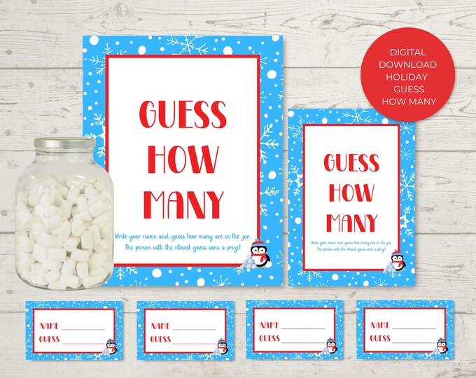 Guess How Many Game Slips | Baby Shower | Wedding | Birthday ...