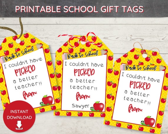 Instant Download Printable Back to School Gift Tag Easy Last | Etsy