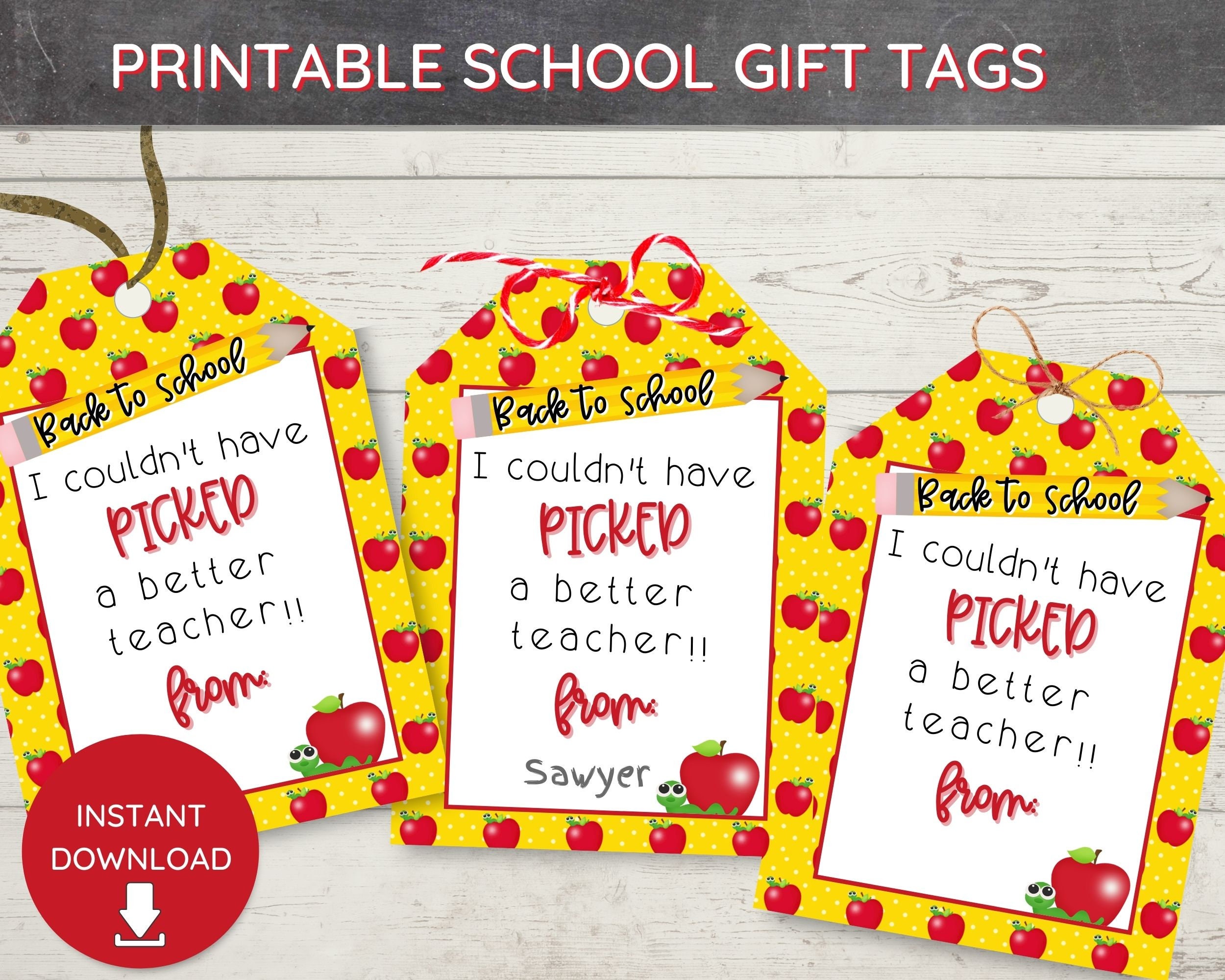 Instant Download Printable Back to School Gift Tag Easy Last - Etsy
