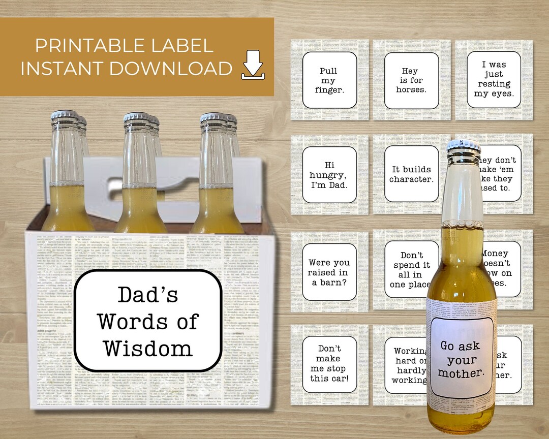 Father's Day Printable Beer, Soda, Hilarious Drink Bottle Labels ...