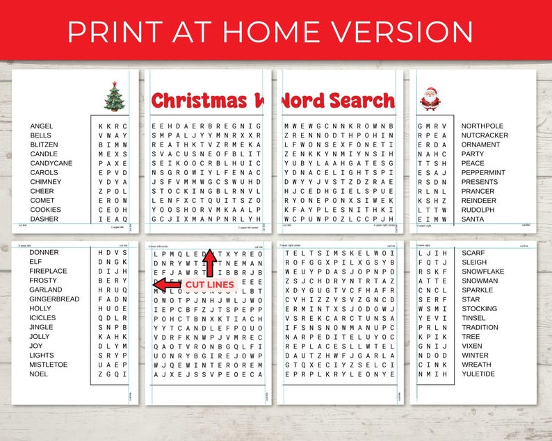Giant Christmas Word Search Printable •36x24 Large Party Game •holiday ...