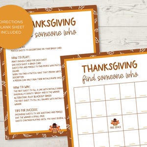 Instant Download, Printable Thanksgiving Find Someone Who Game, Find ...