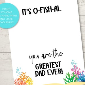 Instant Download, Printable Handprint Fish Art, Keepsake Gift for Dad ...