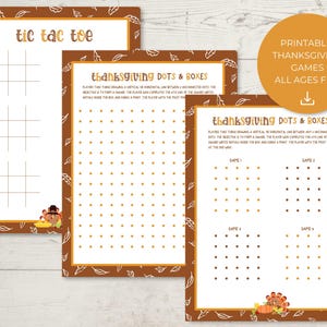 Instant Download, Printable Thanksgiving Kids Activity, Tic Tac Toe ...