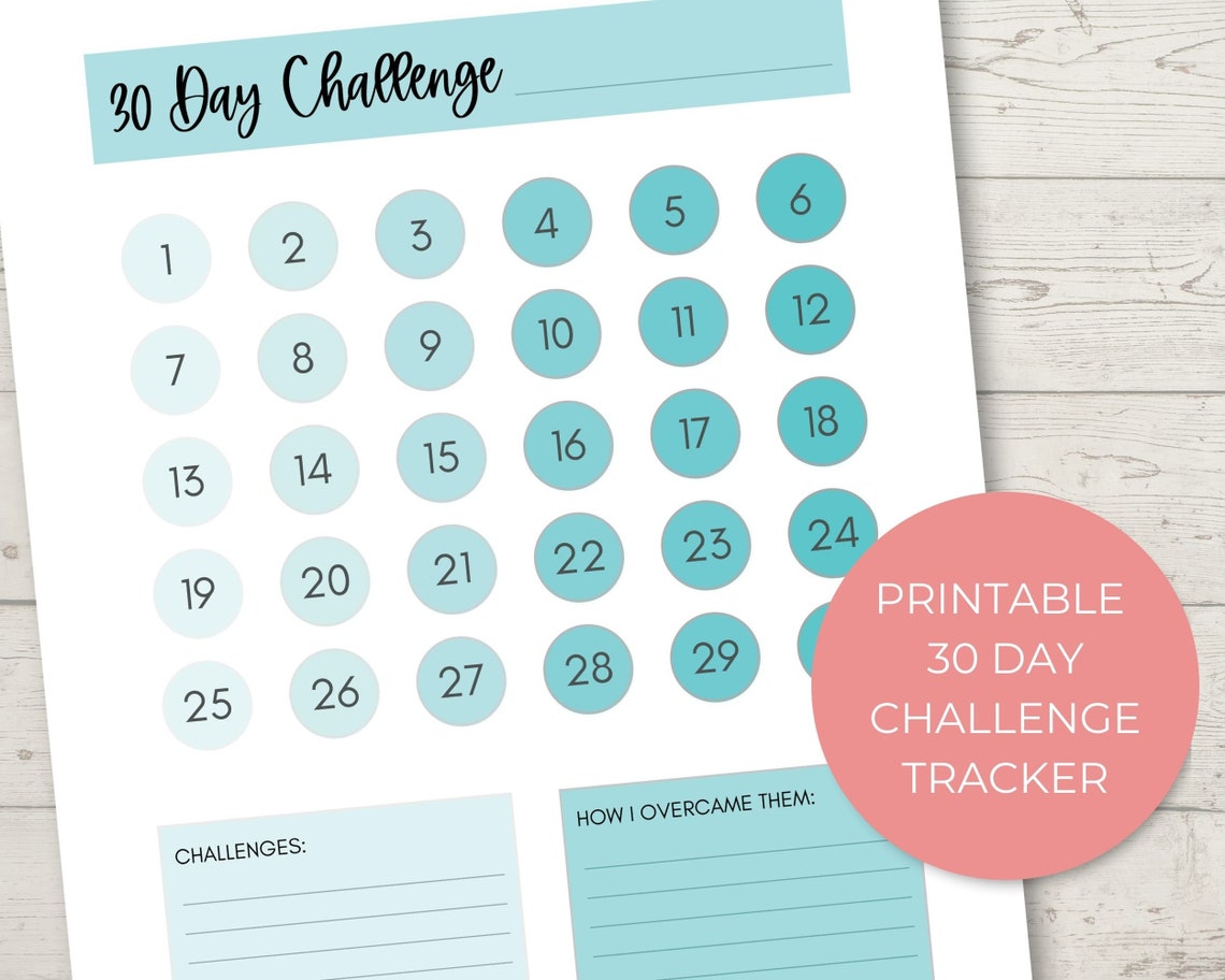 Minimalist Instant Download Printable 30-day Challenge - Etsy