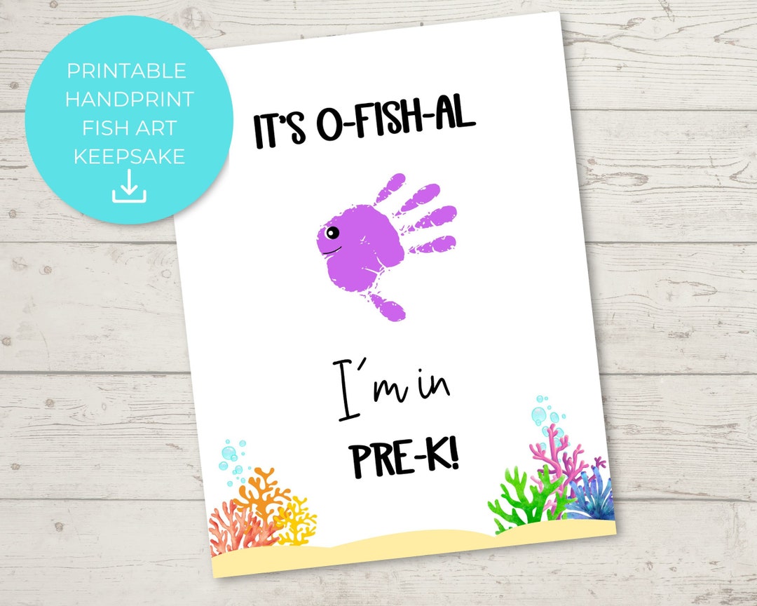 Instant Download, Printable Handprint Fish Art, Pre-k Keepsake, Pre-k ...