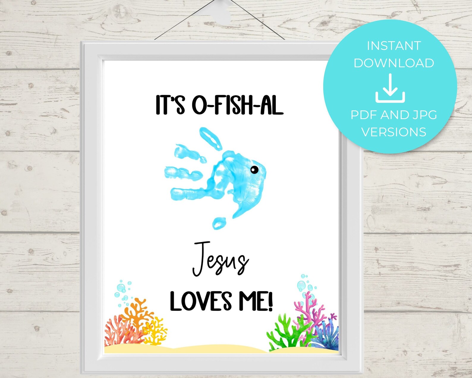 Instant Download, Printable Handprint Fish Art, Jesus Loves Me ...