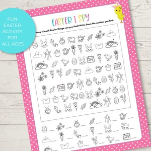 Instant Download, Printable Easter I Spy, Kids Activity, Easter Basket ...