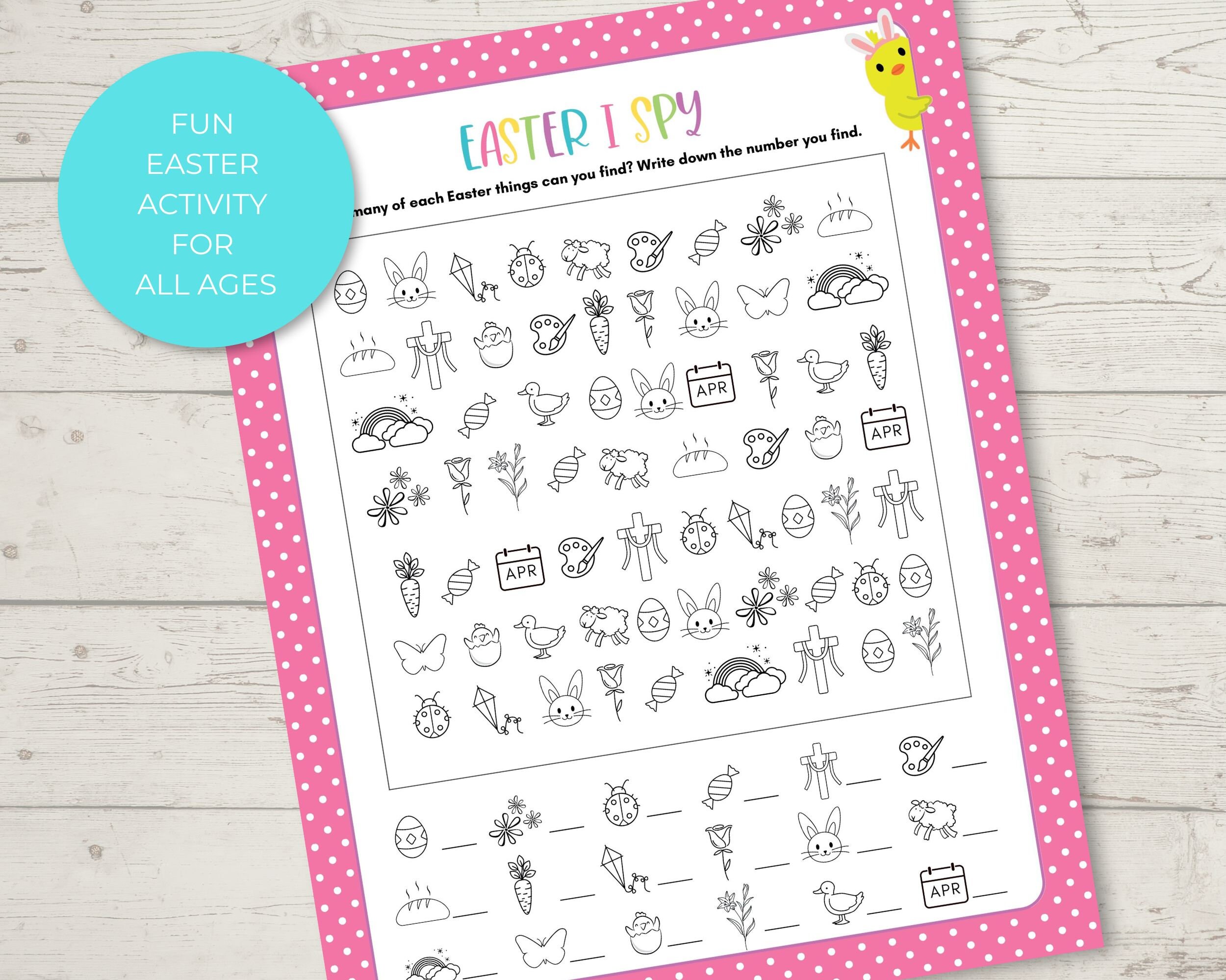 Instant Download, Printable Easter I Spy, Kids Activity, Easter Basket ...