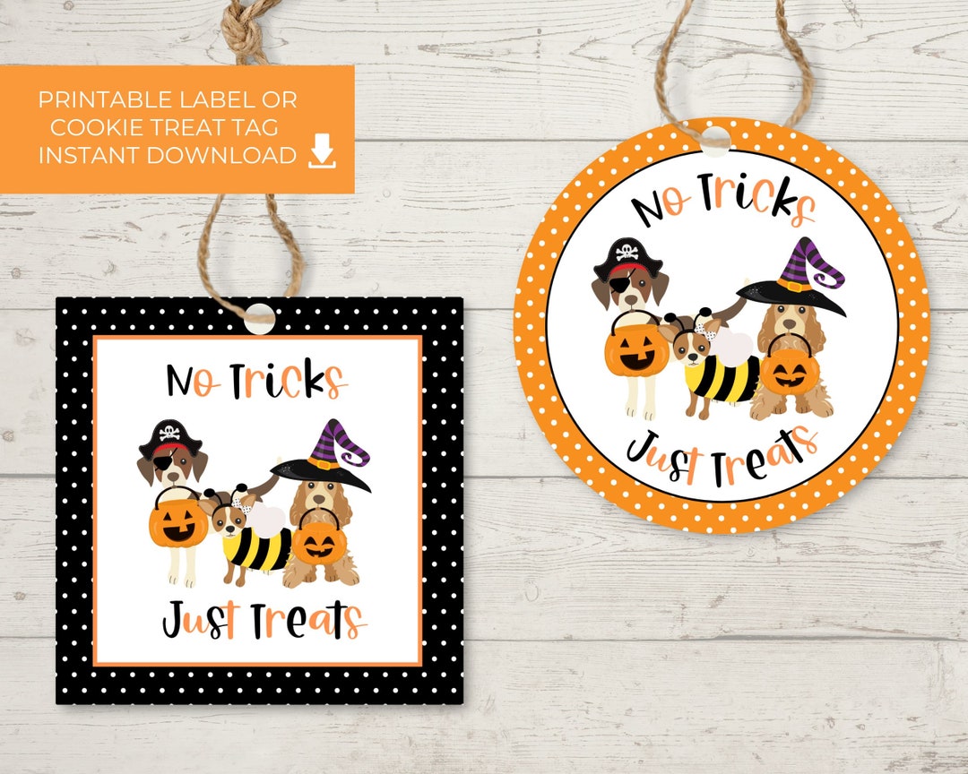 Instant Download, Printable 2 & 2.5 Halloween Trick or Treat Tag, No ...