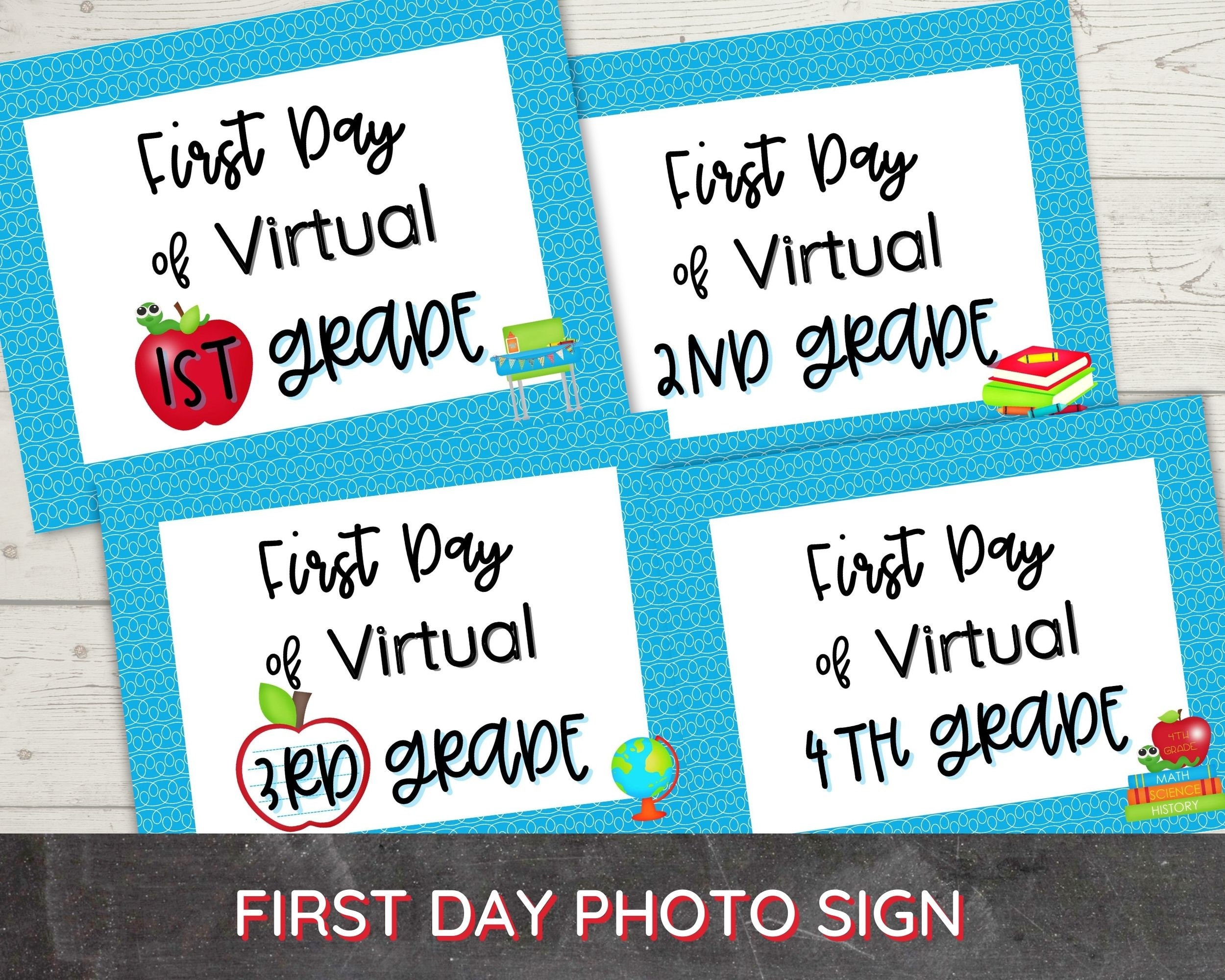 Instant Download, First Day & Last Day of Virtual School Printable ...