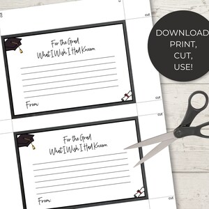 Instant Download, Printable Graduation Advice Cards, Party Activity ...