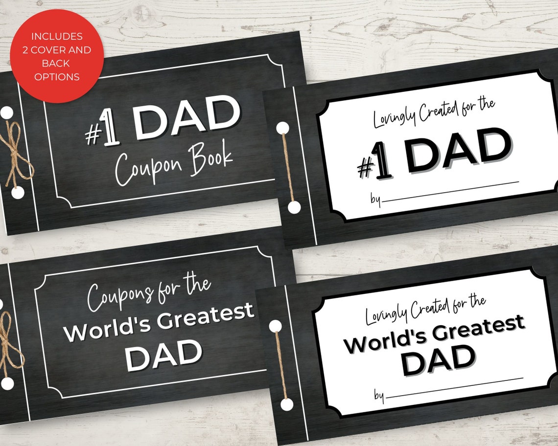 Instant Download, Digital, Printable Coupon Book for Dad, Father's Day ...
