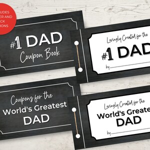 Instant Download, Digital, Printable Coupon Book for Dad, Father's Day ...