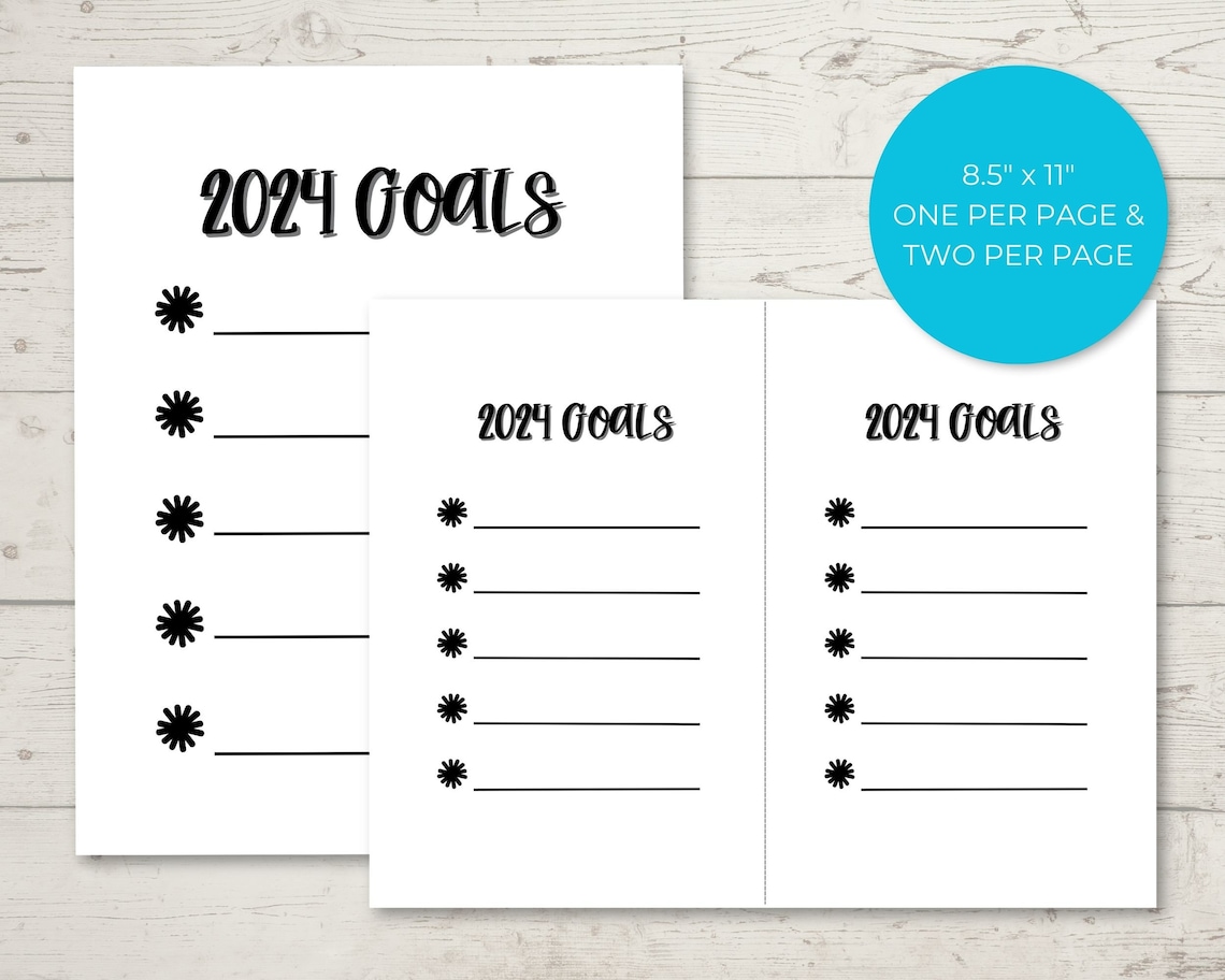 Instant Download, Printable New Year's Goal Sheet, New Year's Eve ...