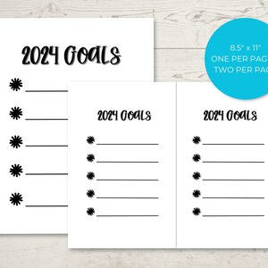 Instant Download, Printable New Year's Goal Sheet, New Year's Eve ...