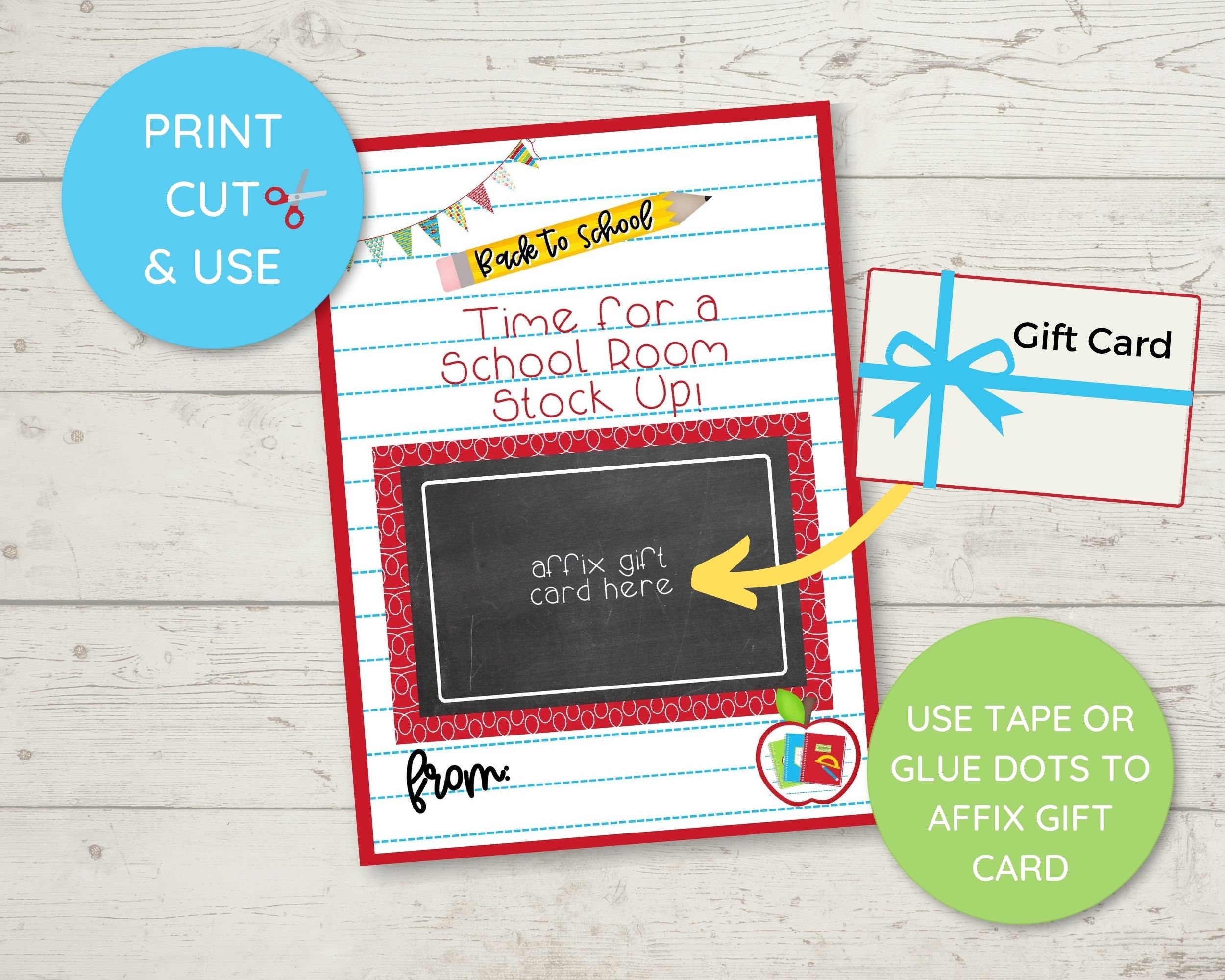 Instant Download Printable Back to School Gift Card Holder - Etsy