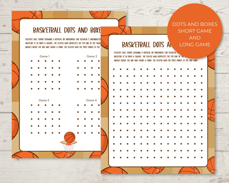 Instant Download, Printable Basketball Kids Activity, Tic Tac Toe, Dots ...