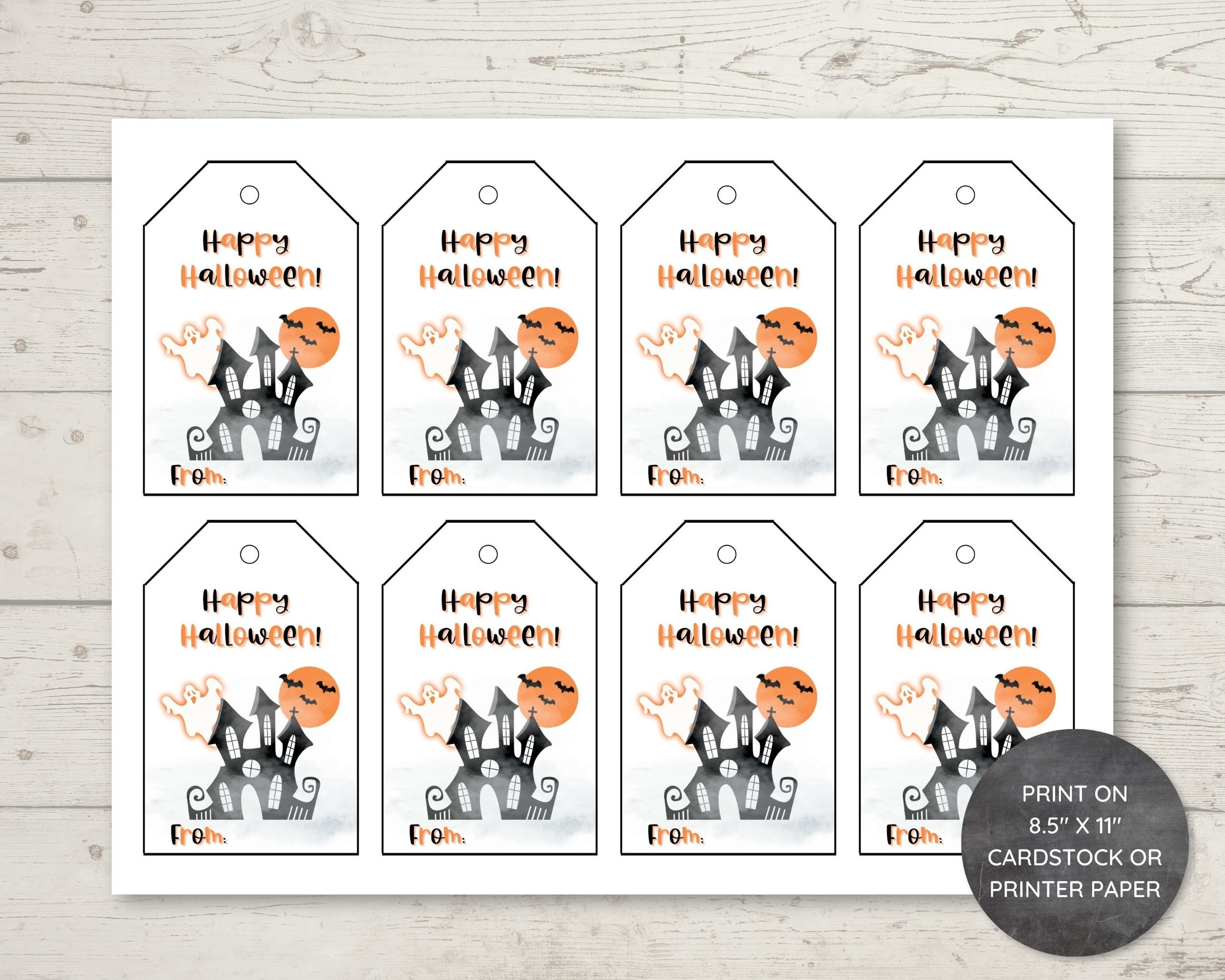 Instant Download, Printable Happy Halloween Gift Tags, Halloween Gift ...