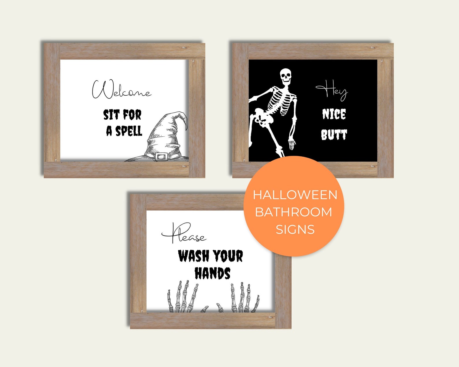 Set of 3 Instant Download Halloween Bathroom Signs for Easy - Etsy