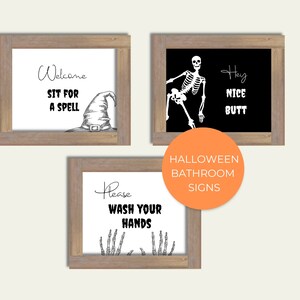 Set of 3 Instant Download Halloween Bathroom Signs for Easy DIY Decor ...