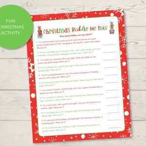 Instant Download, Printable Christmas Riddles Game, Riddle Me This, All ...