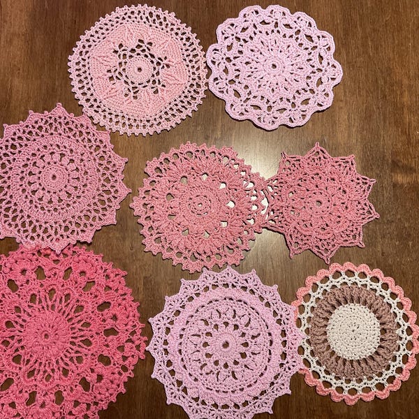 Vintage Pink Doily - Etsy