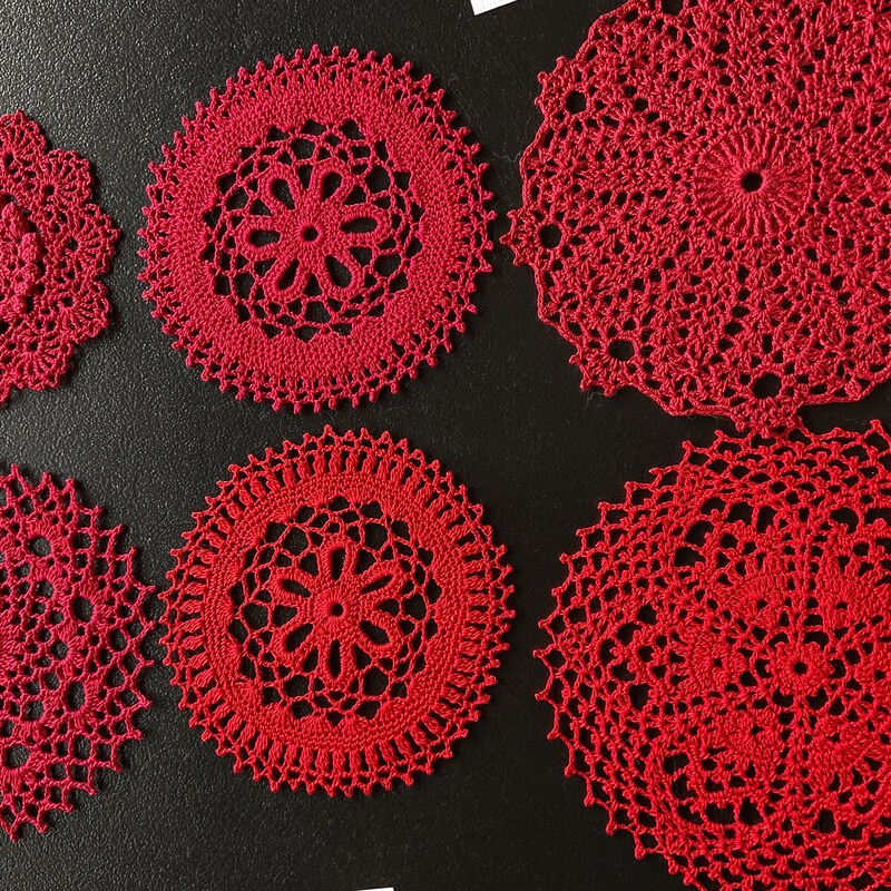 Red Doilies - Etsy