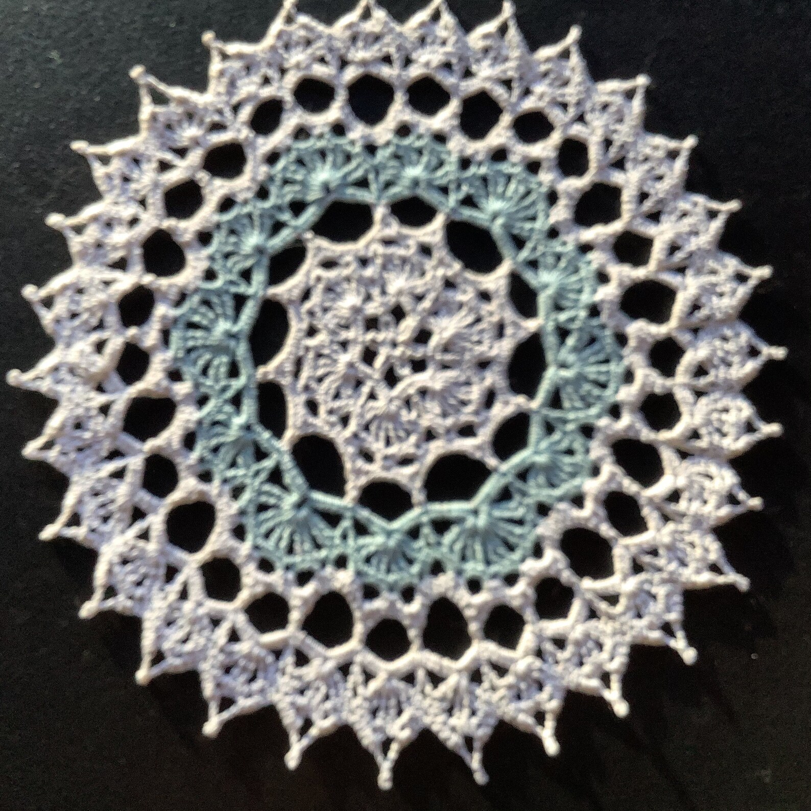 Doily Doilies Handmade light blue and white 12 Round | Etsy