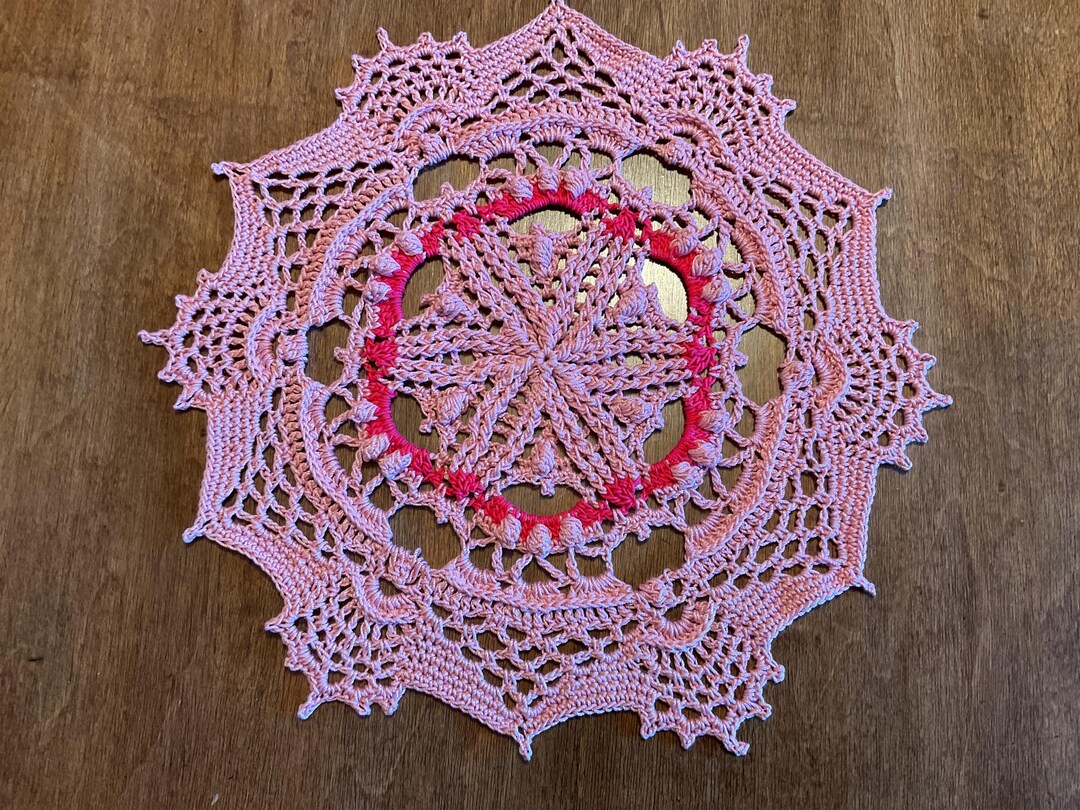 Doily Doilies Handmade, Pink and Fuchsia , 9” Round, Decoration, Wall ...