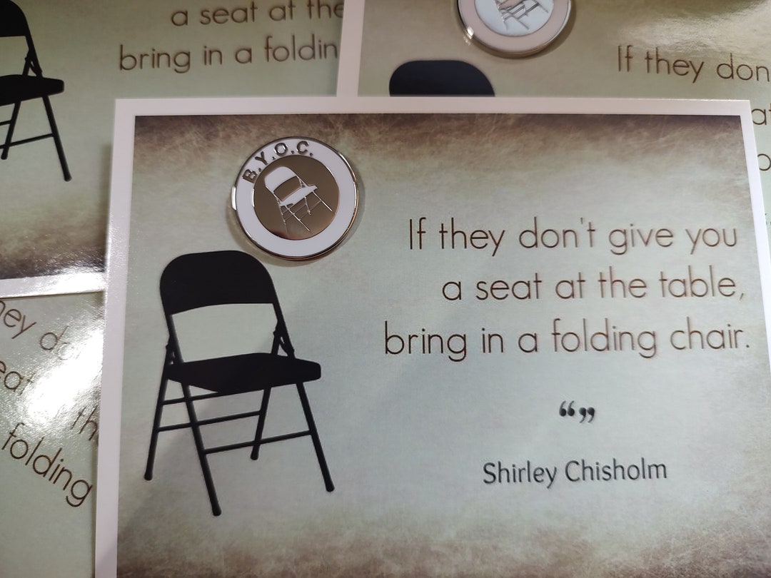 White Folding Chair Pin - BYOC - Etsy