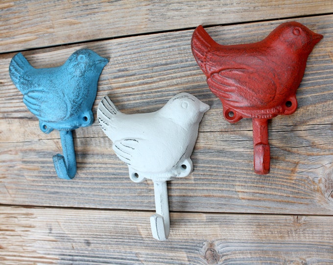 Cute Sitting Bird Hook Cast Iron Bird Coat Hook - Etsy