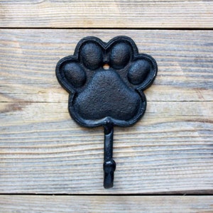 Paw Print Hook, Cast Iron Dog or Cat Paw Hook - Etsy